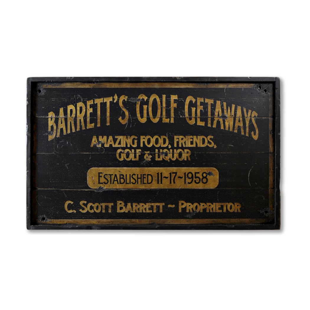 Custom Distressed Golfing Proprietor Sign - Rustic Hand Made Wooden | eBay