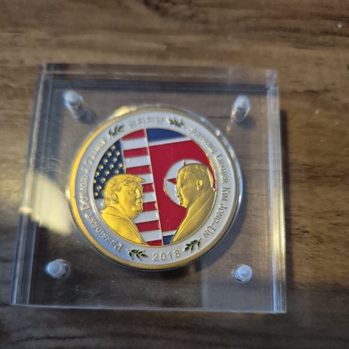 DONALD TRUMP Kim JONG UN KOREAN Singapore PEACE TALKS SUMMIT MEDAL COIN ...