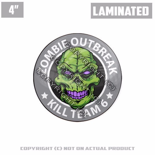 1 Custom Thick Laminated Glossy 4" 3M Premium Decal Sticker ZOMBIE KILL ...