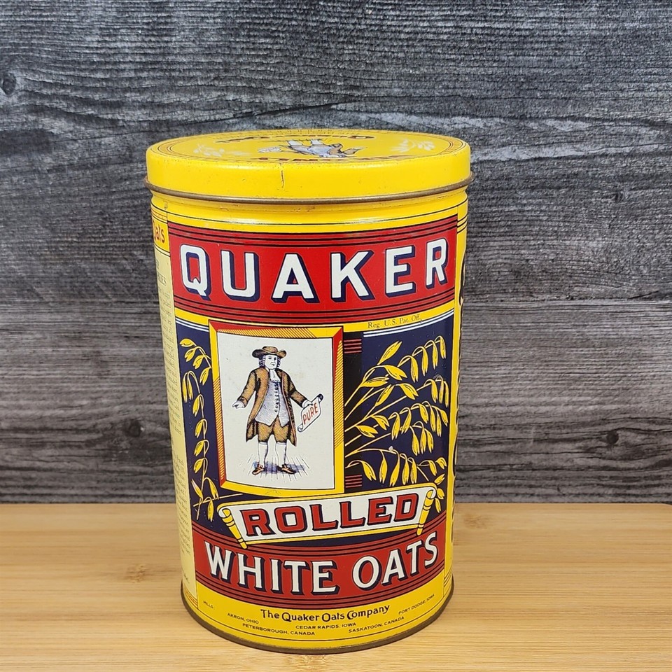 Vintage Quaker Oats Tin 1984 Limited Edition Pure Rolled White Oats ...