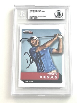 DUSTIN JOHNSON HAND SIGNED SI FOR KIDS ROOKIE CARD SLABBED PGA GOLF BAS ...