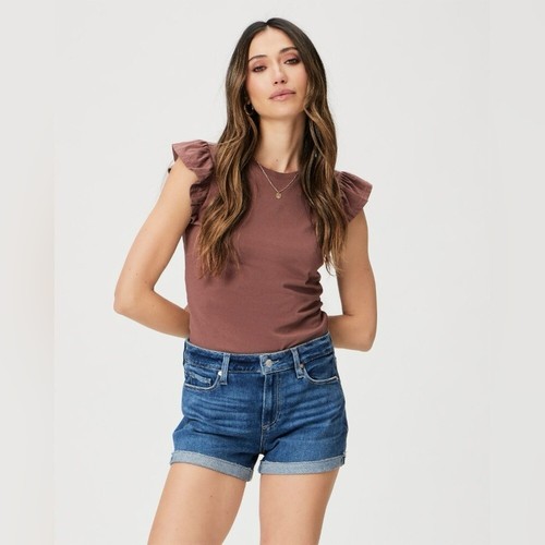 Paige Jimmy Jimmy Cuffed Denim Shorts in Blue Size 31 | eBay