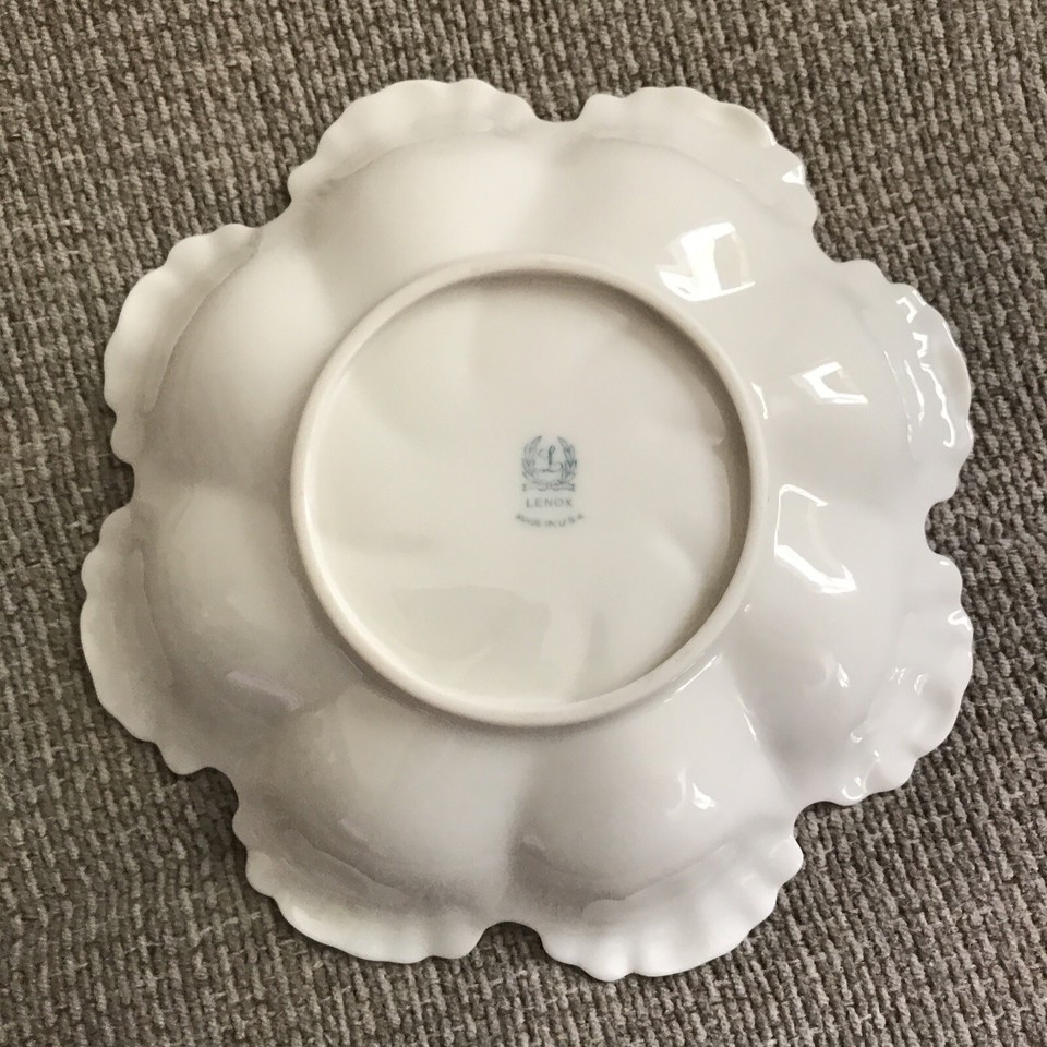 Vtg Ivory Lenox Cabbage Porcelain 7.5” Shallow Serving Dish Candy Bowl ...