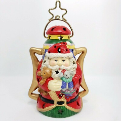 6" Vintage SILVESTRI Ceramic Christmas Santa Claus Tea Light Candle ...
