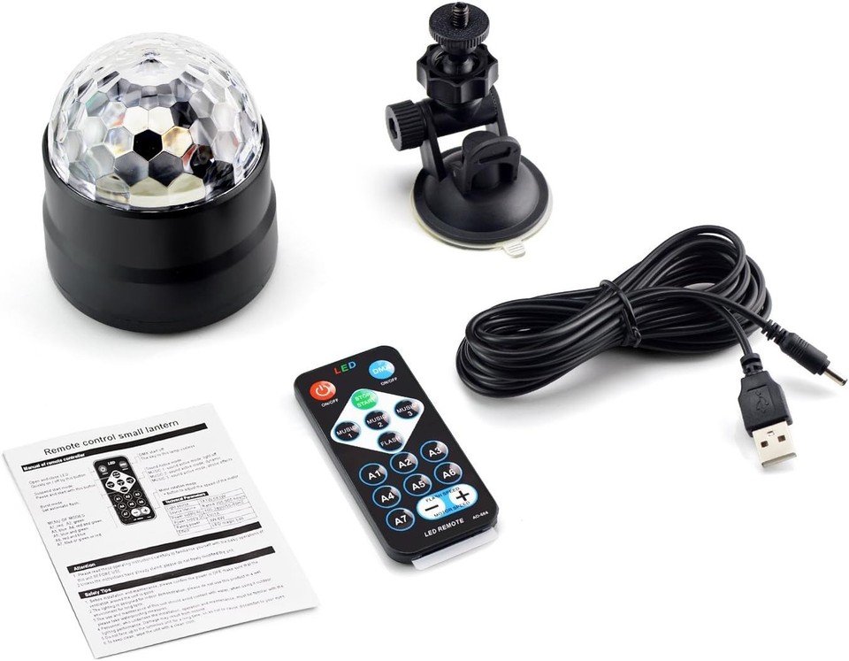 Compact Sound Activated Disco Ball Light - Ideal for Home Decor and ...