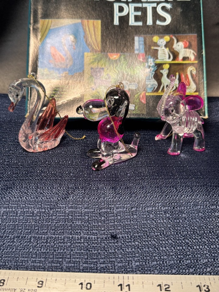 Vintage 1970's Crystalite Pets Xmas Ornaments Set of 6 w/ Box | eBay