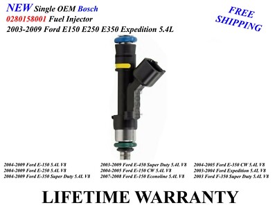 1 NEW OEM Bosch Fuel Injector For 2003-09 Ford E150 E250 E350 ...