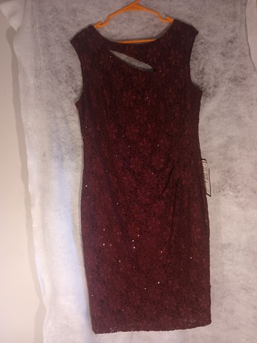 Connect Apparel Cranberry Fully Lined Sequence Cocktail Dress Size 12 ...