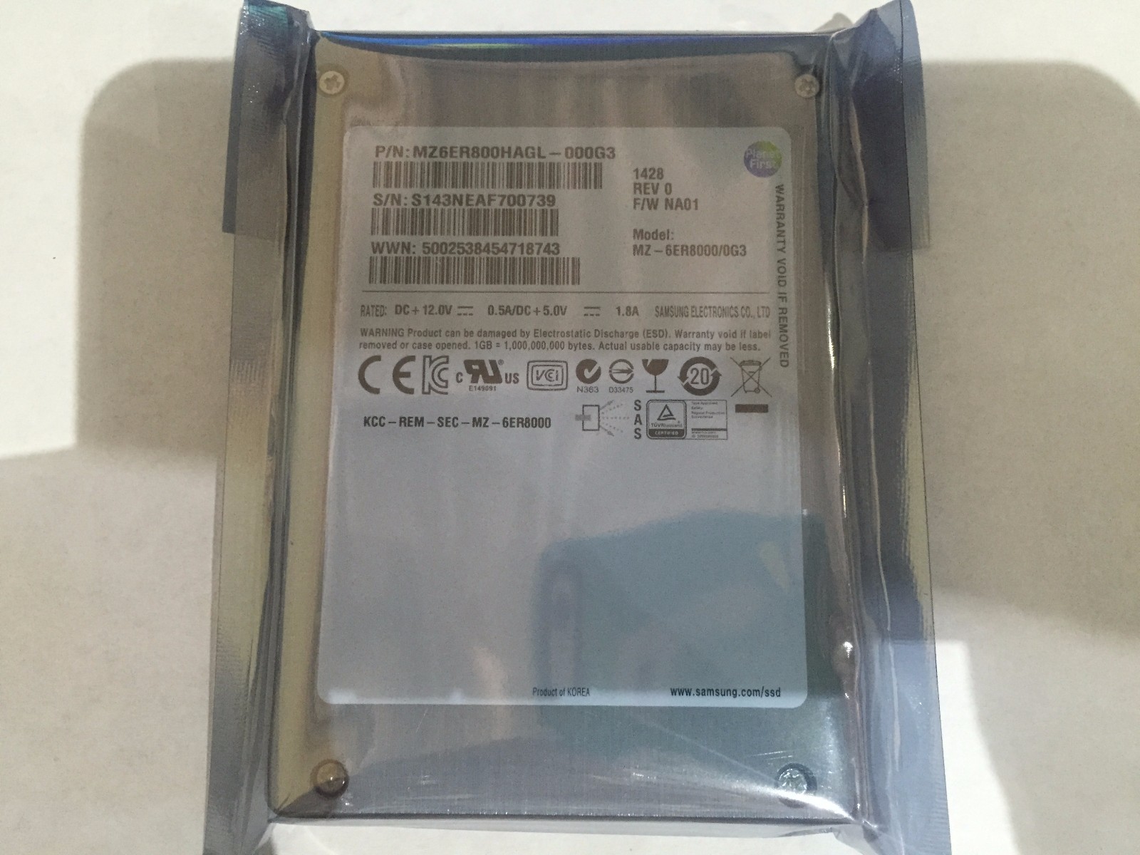 Samsung Mz6er800hagl-000g3 Sm1625 800gb 6g 2.5" SAS SSD Solid State ...