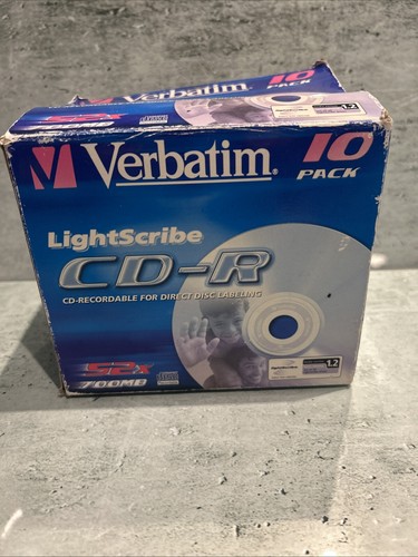 Verbatim LIGHTSCRIBE CD-R AZO 700MB 52x 80 Mins Blank CD Pack Of 10 | eBay
