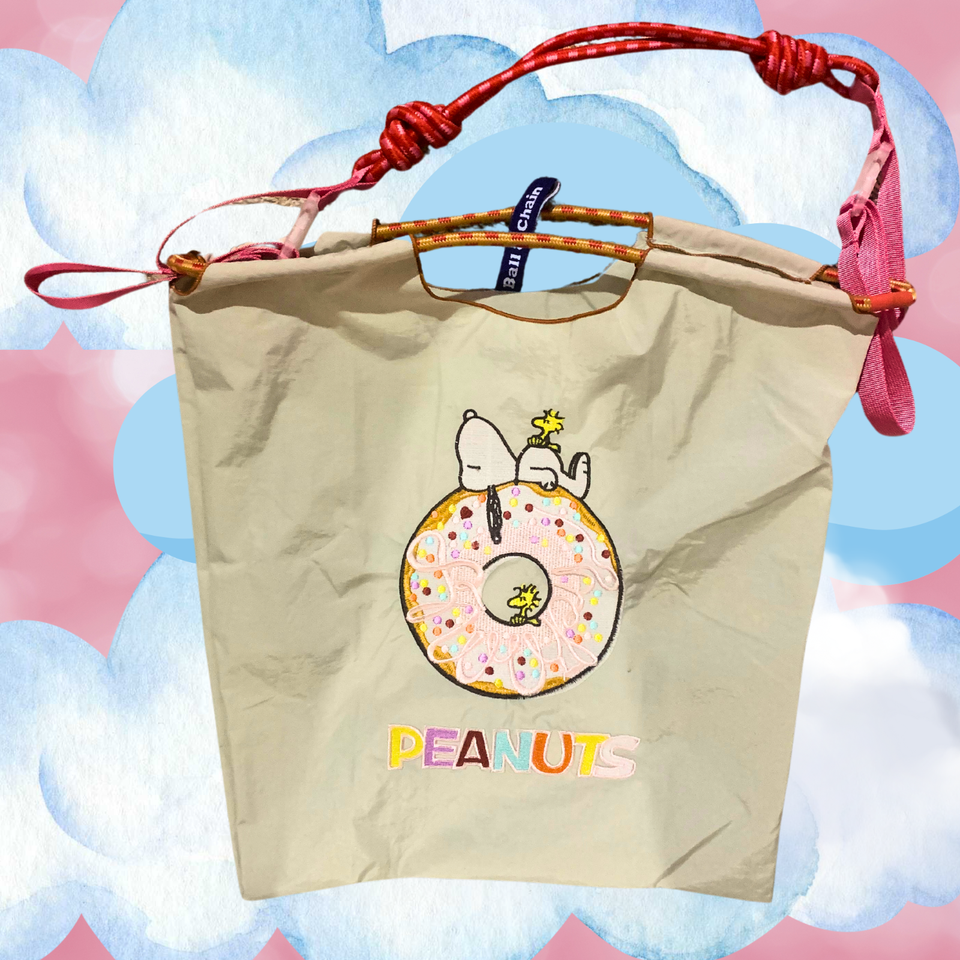 Ball & Chain Snoopy Ladies Bag Japan Nylon Embroidered 2-Way Rope Strap ...