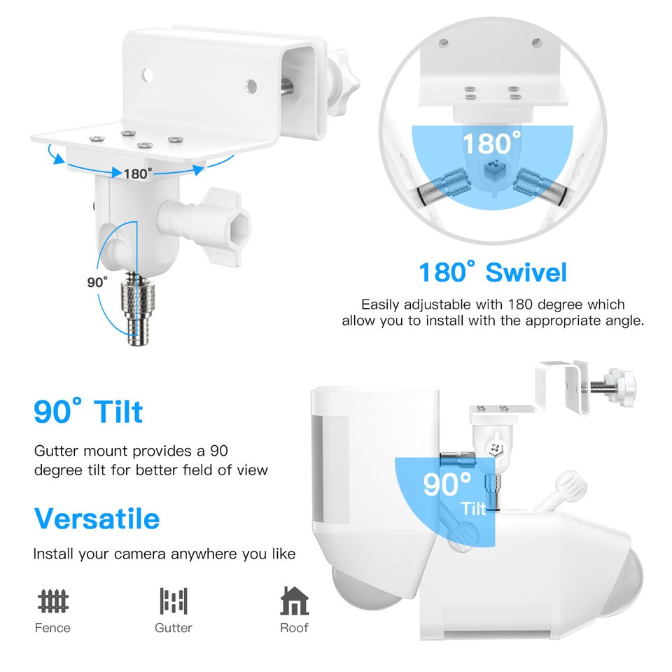 HOLACA Gutter Mount for Ring Spotlight Cam,Ring Spotlight Cam Plus/Pro ...