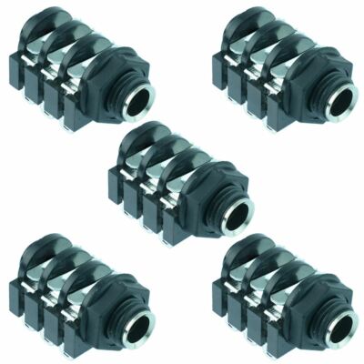 5 x 6.35mm 1/4" Chassis Mount Stereo Jack Socket Audio Connector | eBay UK