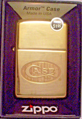 New 852338 Case XX Oval Double Lustre Armor Brass Windproof USA ZIPPO ...