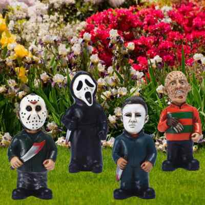 Horror Movie Garden Gnomes Decoration Outdoor Statue Nightmare Jason ...