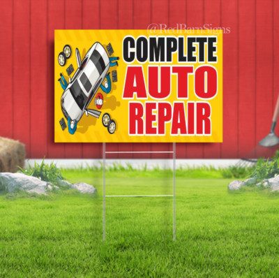 COMPLETE AUTO REPAIR Advertising Yard Sign car service shop garage | eBay