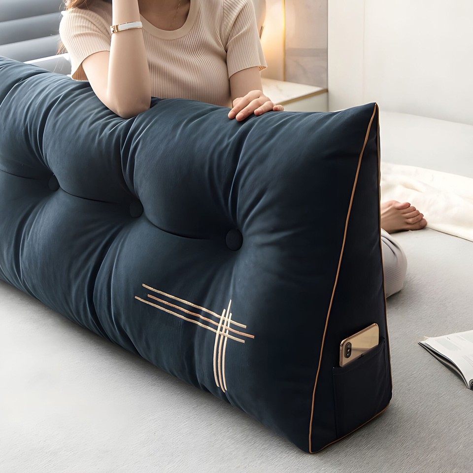 Wedge Headboard Reading Pillows Soft Triangular Bolster Backrest ...