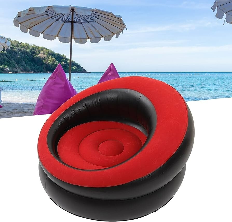Inflatable Gaming Chair Single Garden Home Outdoor Seat Black Camping ...