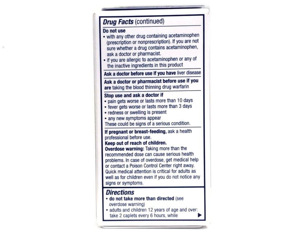 Panadol Extra Strength 500mg Acetaminophen, 50 Caplets 353100150251| eBay