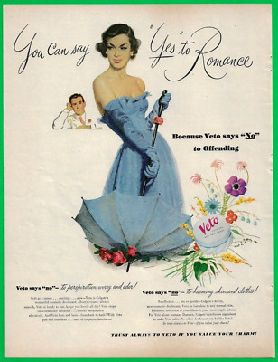 1948 VETO DEODORANT AD ~ YOU CAN SAY "YES" TO ROMANCE ~ COLGATE | eBay