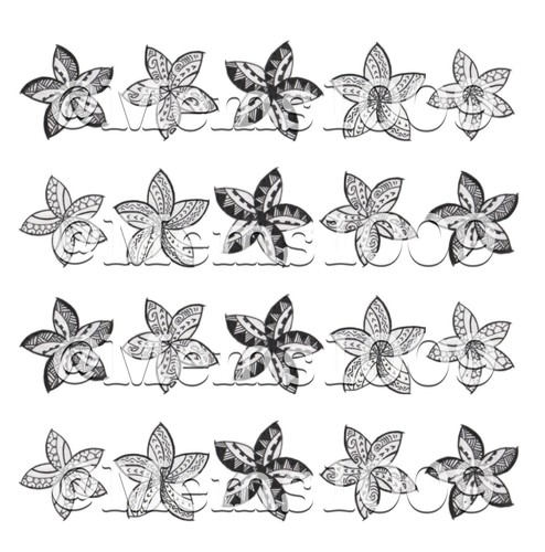 Polynesian Nail Art Decals (water Slide Decals) Polynesian Plumeria ...