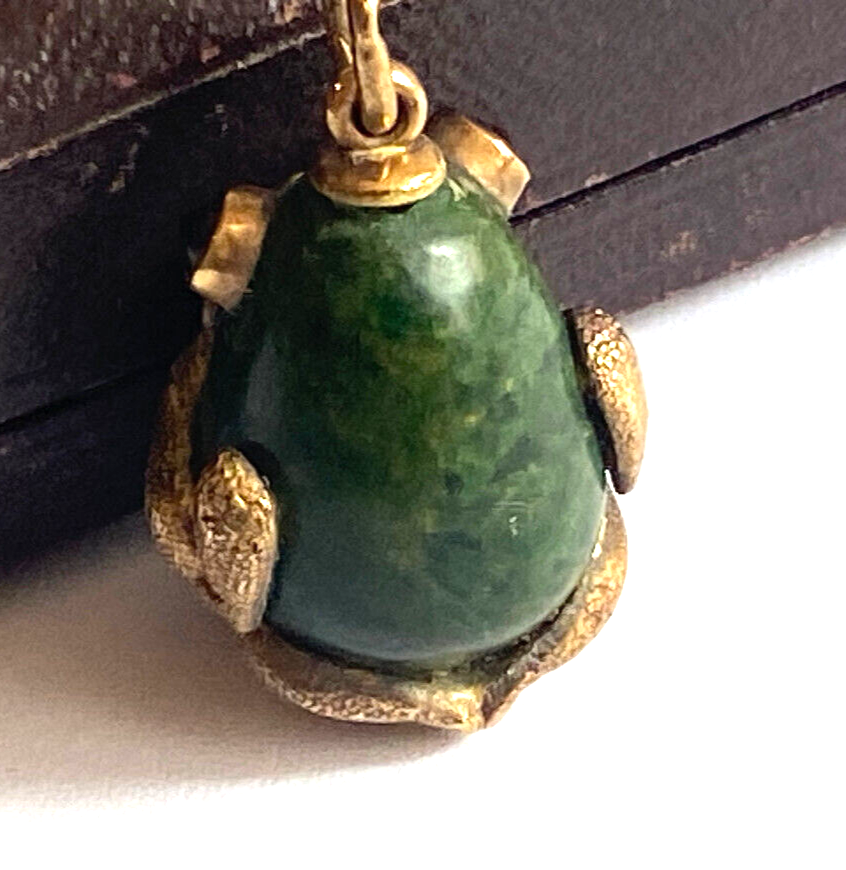 Antique Imperial Faberge 14k Solid Gold 56 Egg Frog Jade Rubies Eyes ...