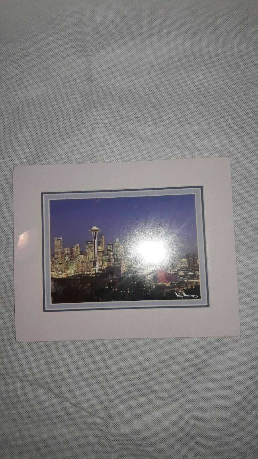 Rick Morley Signed, Seattle Downtown Skyline & Mt. Ranier, 10" x 8 ...