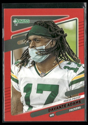 2021 Panini Donruss Press Proof Red No Helmet, Mask Davante Adams #158 ...