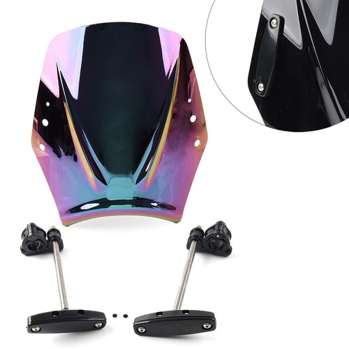 Universal Motorcycle Windshield Wind Screen Deflector Wind Shield Dark ...