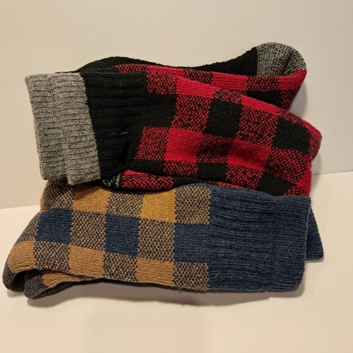 Dickies Thermal Wool Blend Crew Socks Heavy Weight 2 Pair Buffalo Plaid ...
