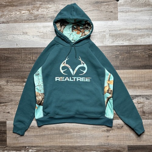 Realtree Women’s Camo Hoodie Pullover Sweatshirt Blue Teal Aqua Size ...