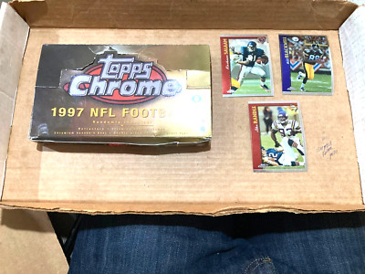 1997 Topps NFL Chrome FOOTBALL EMPTY BOX PLUS 3 NFL CHROME CARDS # 5,6 ...