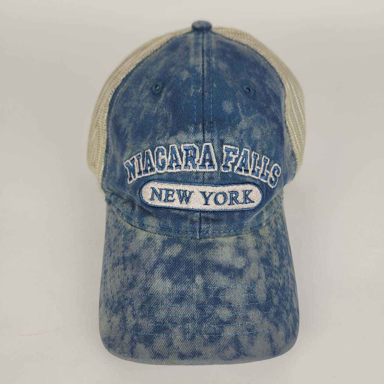 Cap - Niagara Falls - Blue Bleach-Out Effect - Adjustable | eBay