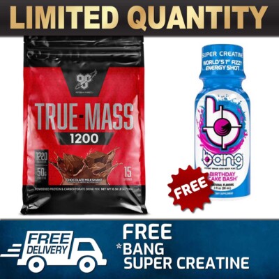 BSN TRUE MASS 1200 10LB || MASS GAINER SERIOUS BULKING PROTEIN POWDER ...