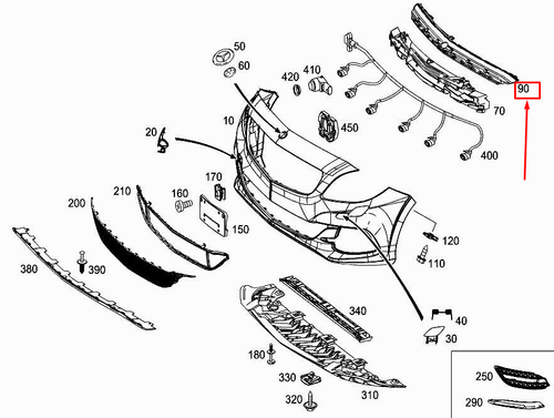 MERCEDES-BENZ B W246 Front Bumper Basic Carrier A2468850365 NEW GENUINE ...