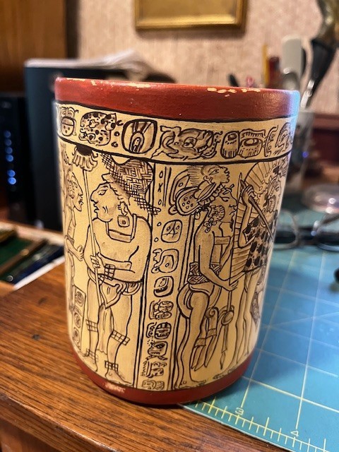 Maya Codex Cylinder Vase - Warriors Taking Captives - 11 Figures ...
