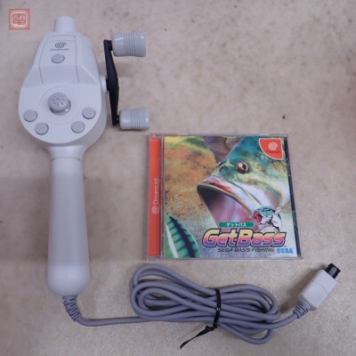 SEGA Dreamcast Fishing Reel Rod Controller & Get Bass Game Set Tested ...