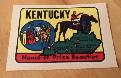 Kentucky KY Vintage Travel Decal Luggage Label Sticker | eBay