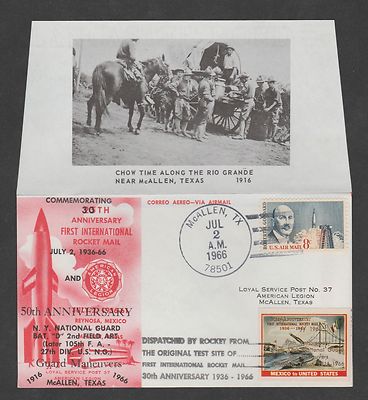 1966 US-MEXICO McALLEN rocket mail 30th anniversary cover - EZ 68C5 ...