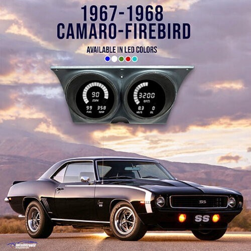 1967-1968 Camaro/Firebird Digital Gauges White w/GPS DP4000W-S9020 Made ...