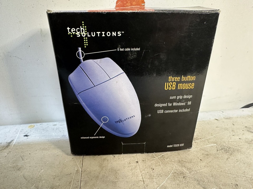 VINTAGE WHITE USB 3 BUTTON BALL MOUSE TECH SOLUTIONS OPEN BOX | eBay