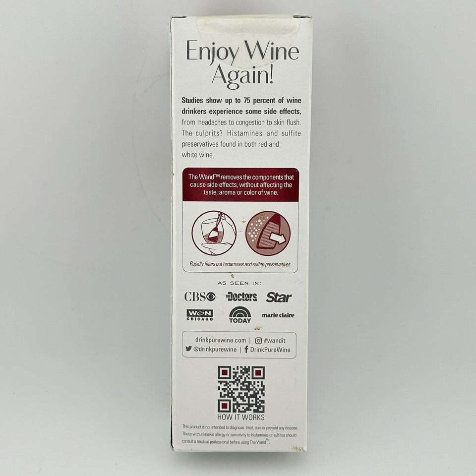 The Wand Wine Purifier Pure Wine Filter No More Wine Headaches 4 ...