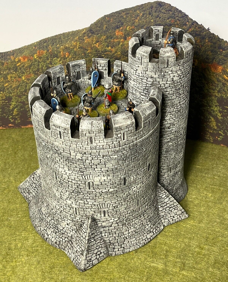 25MM Medieval Knights Normans Norsemen Castle Tower painted and based ...