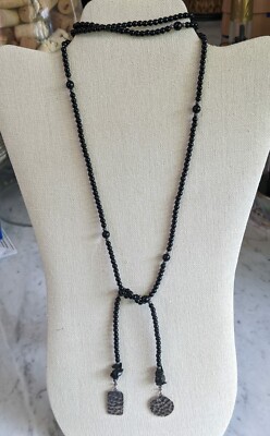 Silpada N1467 Onyx Lariat Necklace Sterling Silver Beaded Black Stone ...