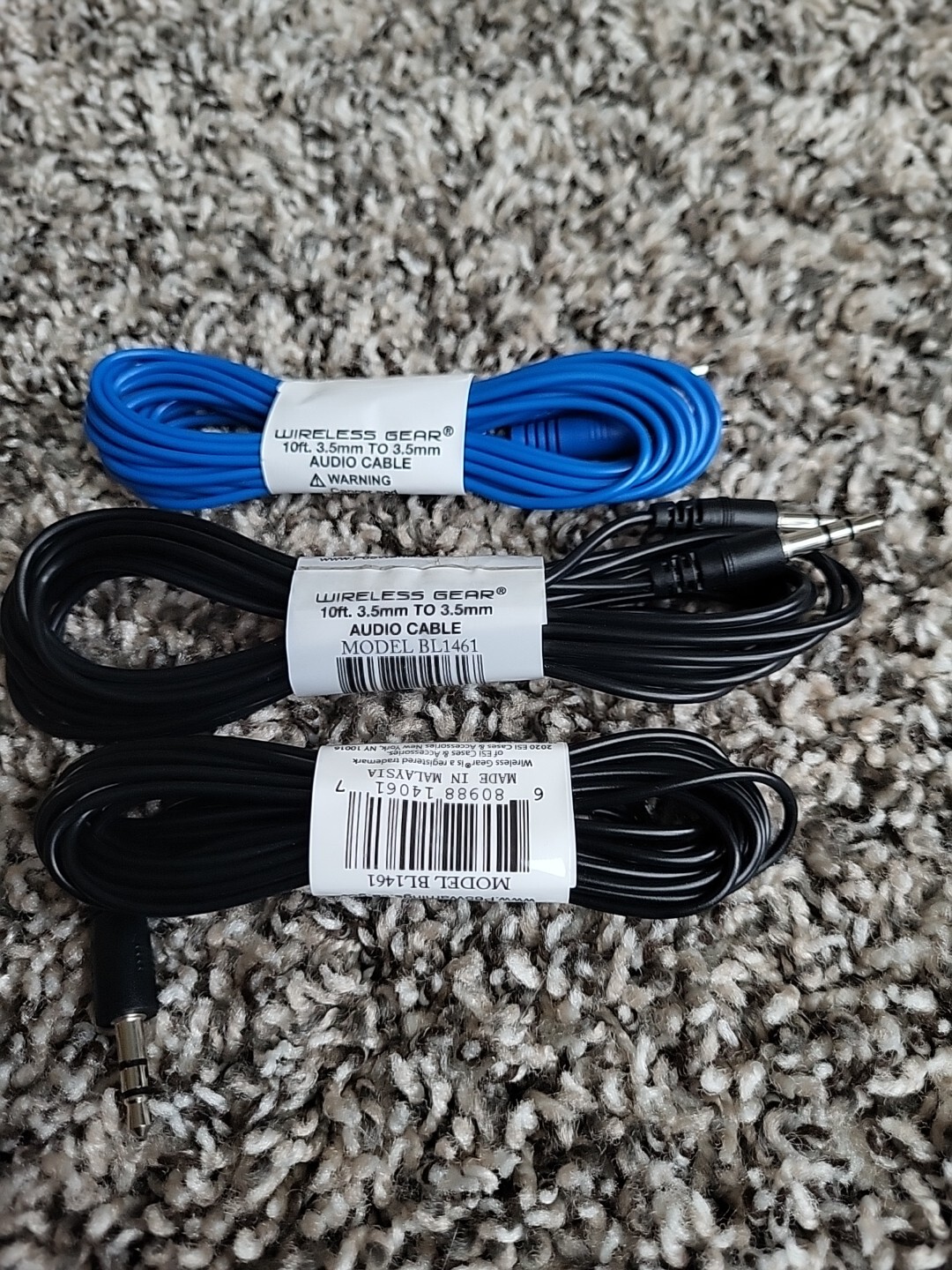 Wireless Gear 10 Ft 3.5mm To 3.5mm Audio Cable. Set Of 3. | eBay