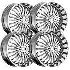 (Set of 4) Strada S16 Spina 22x8.5 5x4.5"/5x5" +40mm Chrome Wheels Rims ...
