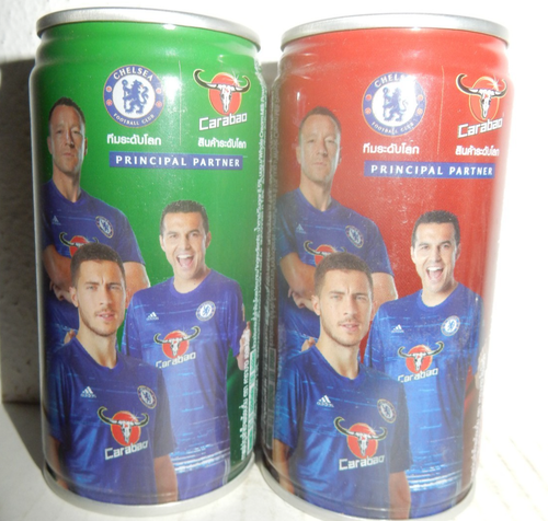 2 CHELSEA FC Football Soccer CARABAO Coffee Cans from THAILAND (180ml ...
