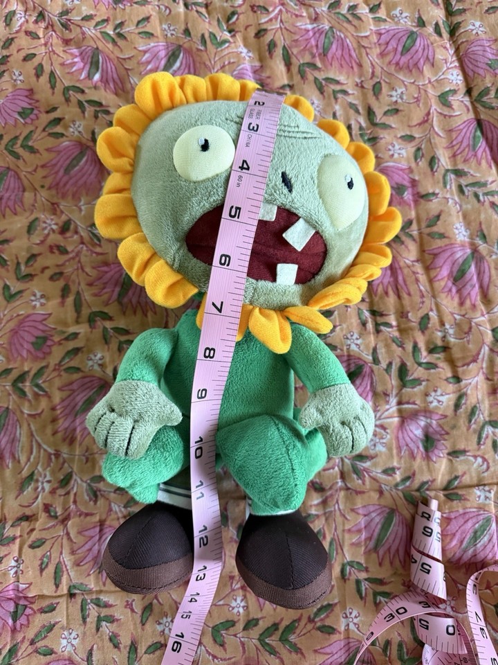 RARE Zombie Sunflower Plush 2014 Plants Vs Zombies Electronic Arts 12 ...