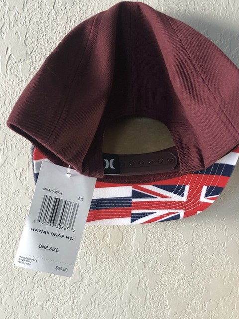 Hurley Aloha Sig Zane DESIGNER Hat Hawaii Flag Surf Oz Yupoong Snapback ...