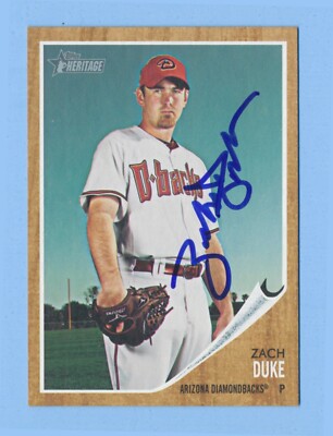 ZACH DUKE Signed/Autographed 2011 Topps Heritage Card #67 Diamondbacks ...